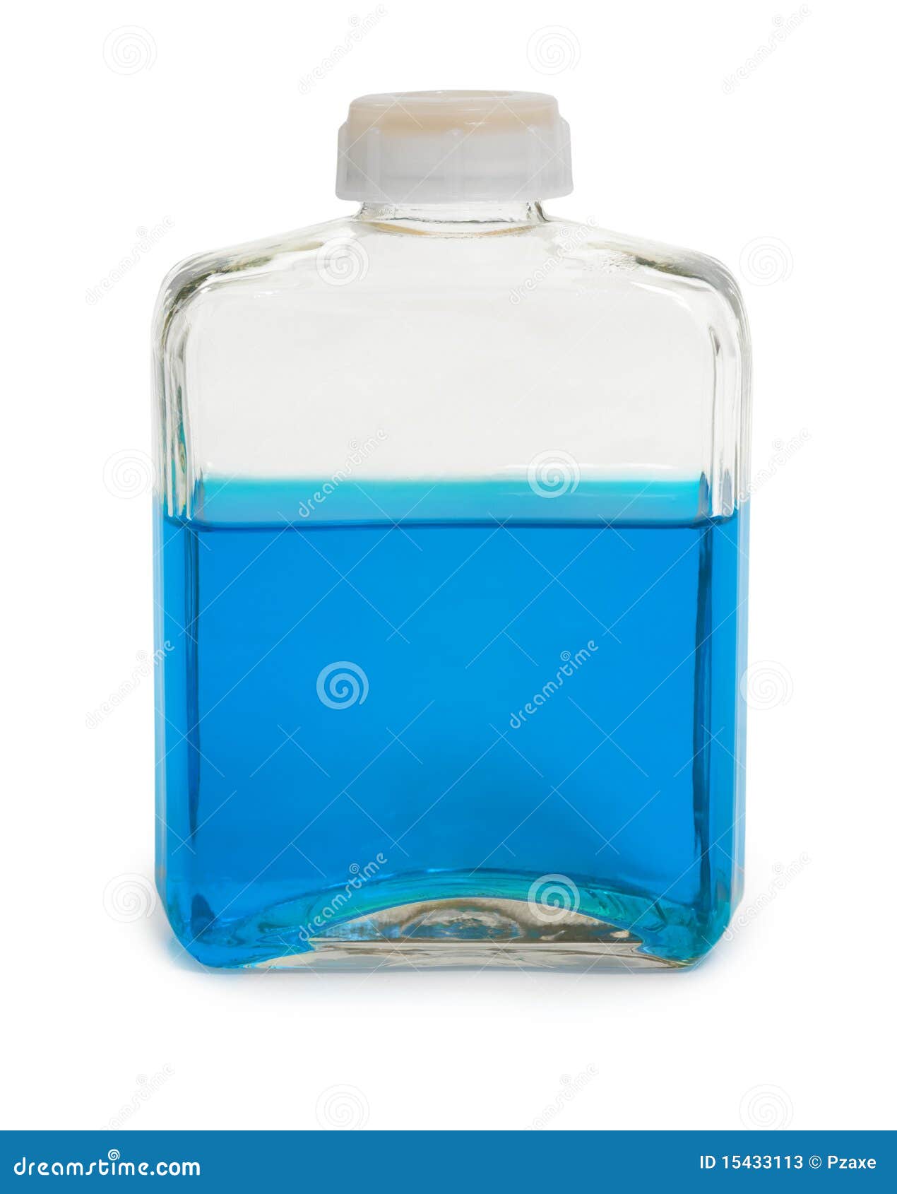 Bottle Filled with Blue Chemical Solution Stock Image - Image of ...