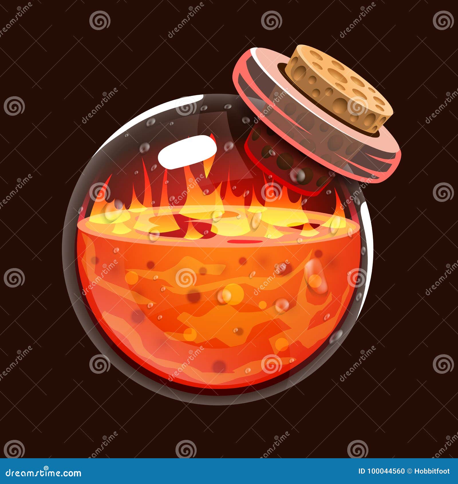 Bottle of Fire. Game Icon of Magic Elixir. Interface for Rpg or Match3 ...