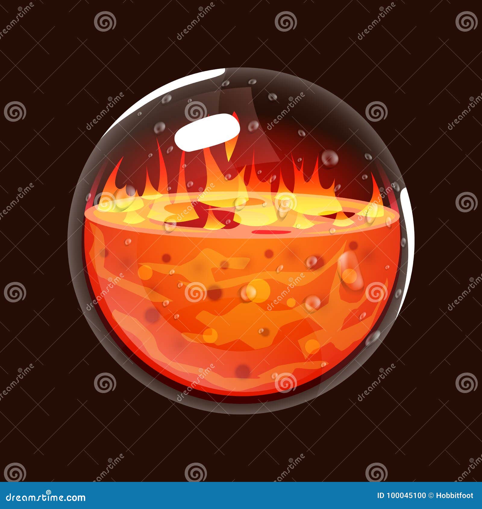 Bottle of Fire. Game Icon of Magic Orb. Interface for Rpg or Match3 ...