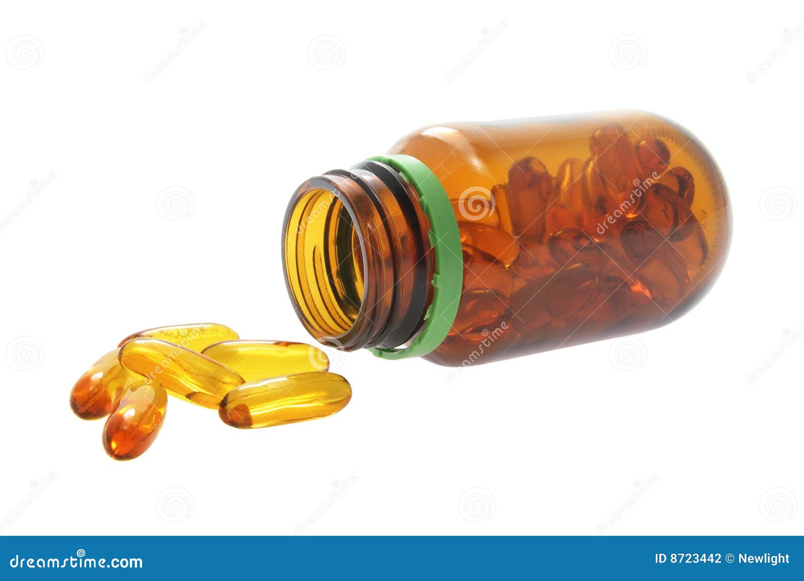Bottle of Fish Oil Capsules Stock Photo - Image of bottle, transparent ...