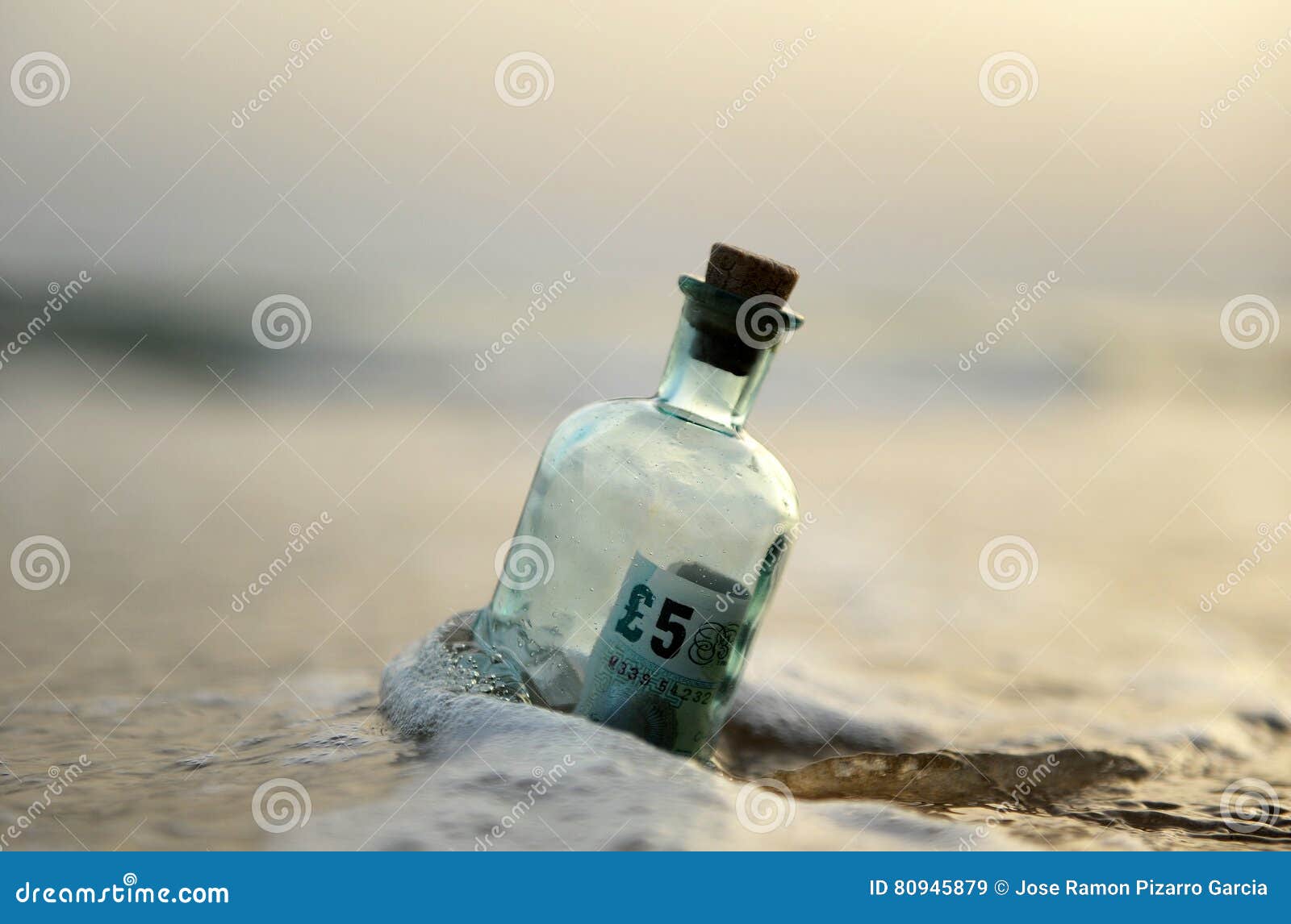 Bottle with Five Pound Sign Inside Editorial Stock Image - Image of ...