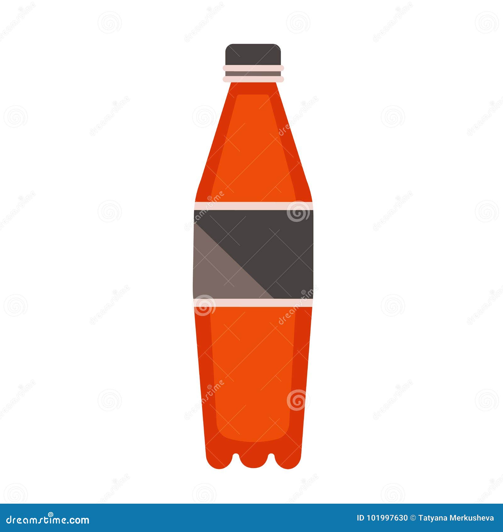 A Bottle of Fizzy Drink. Vector Icon Illustration, Isolated on White ...