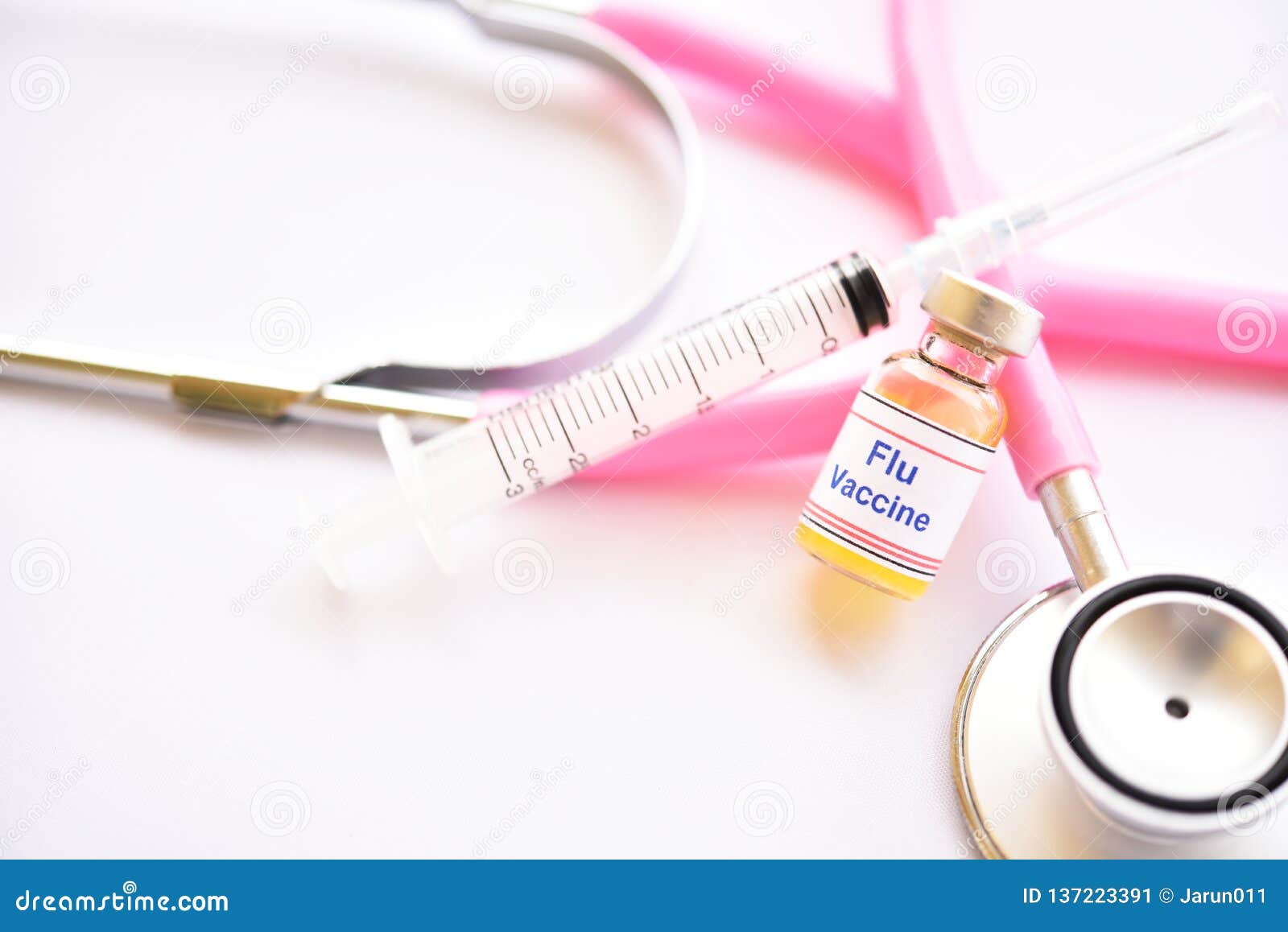 Bottle of Flu Vaccine for Injection Stock Image - Image of disease ...