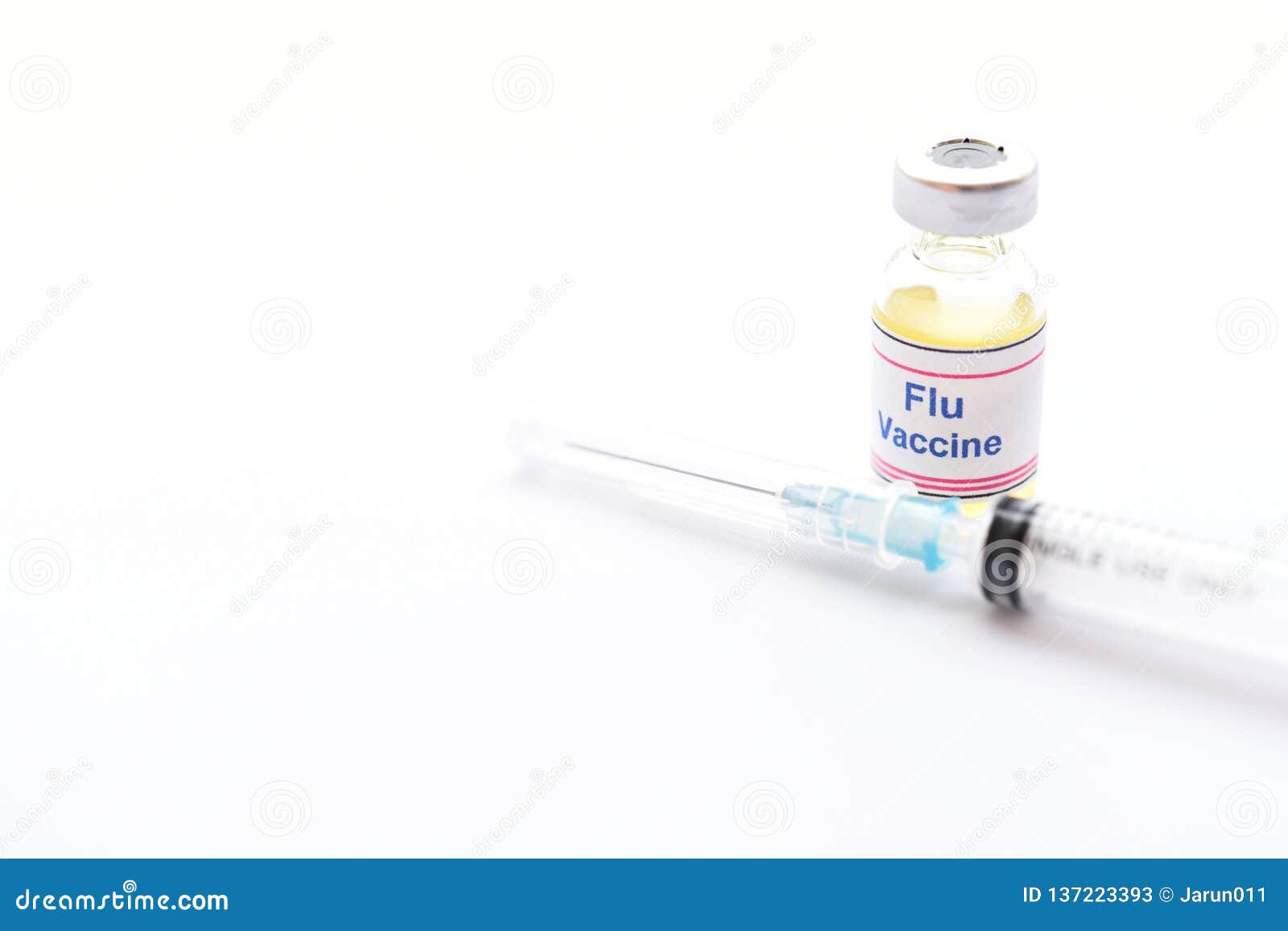 Bottle of Flu Vaccine for Injection Stock Image - Image of protection ...
