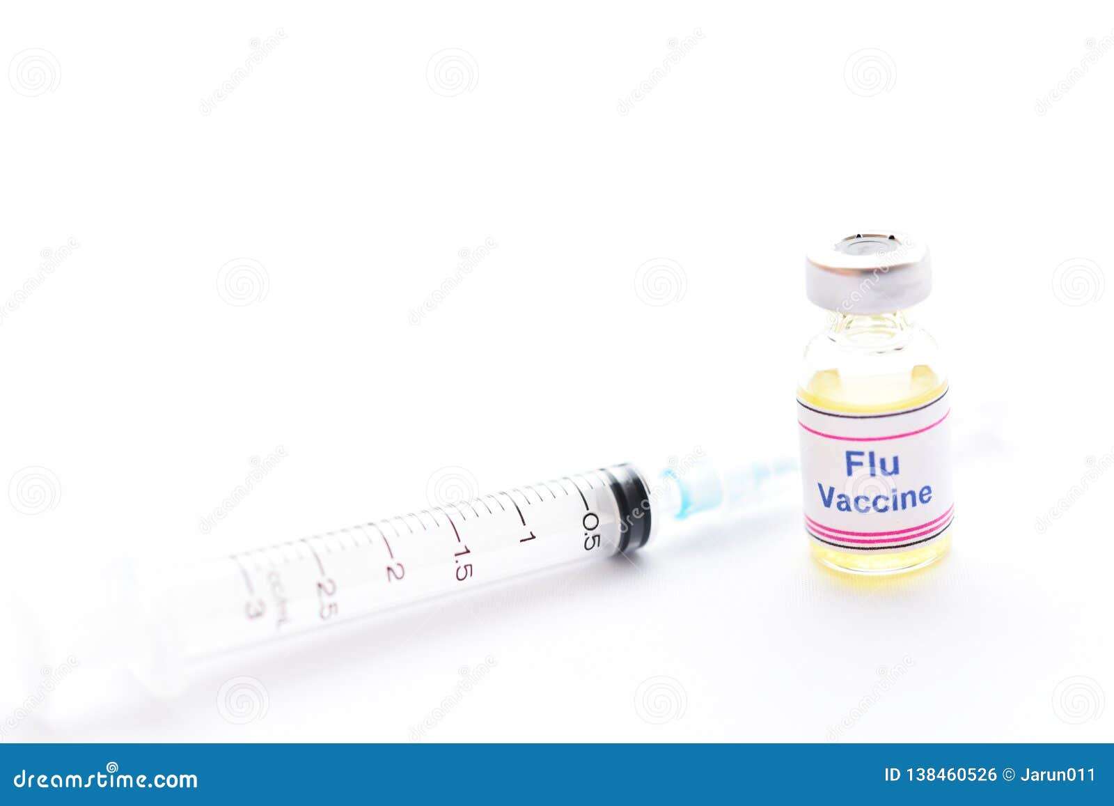 Bottle of Flu Vaccine for Injection Stock Photo - Image of isolate ...