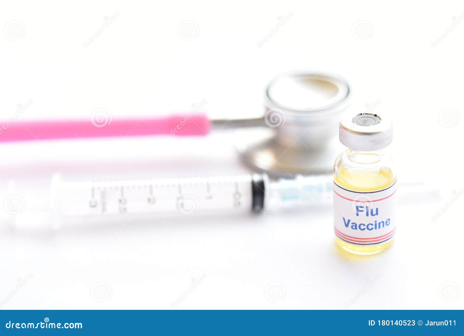 Bottle of Flu Vaccine for Injection Stock Image - Image of immune ...