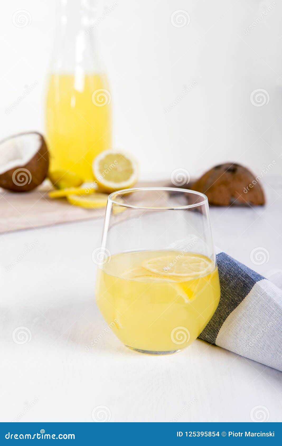 Bottle with Fresh Citron Lemonade Stock Photo - Image of alcohol ...