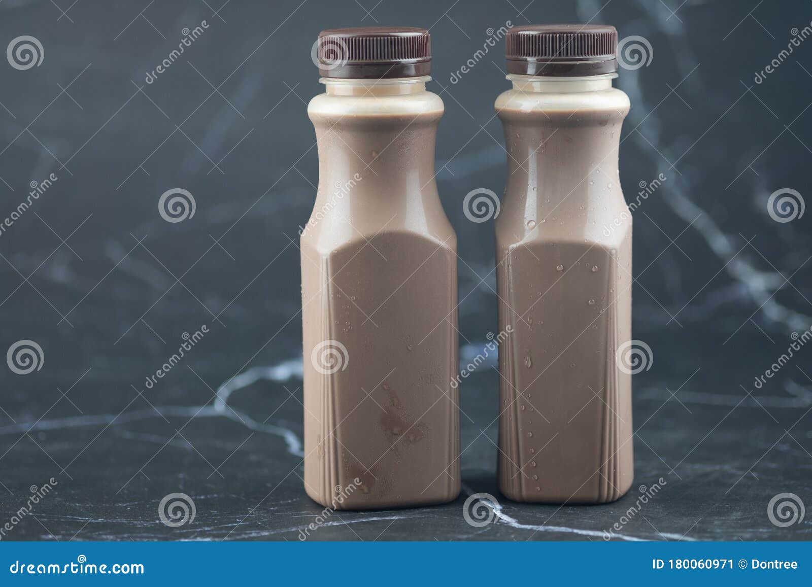 Bottle of Fresh Milk Chocolate Stock Image - Image of full, focus ...