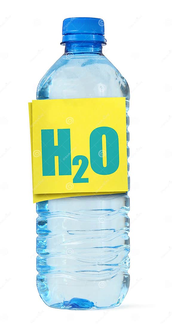 Bottle Full of Water and H2O Label Stock Image - Image of high, full ...