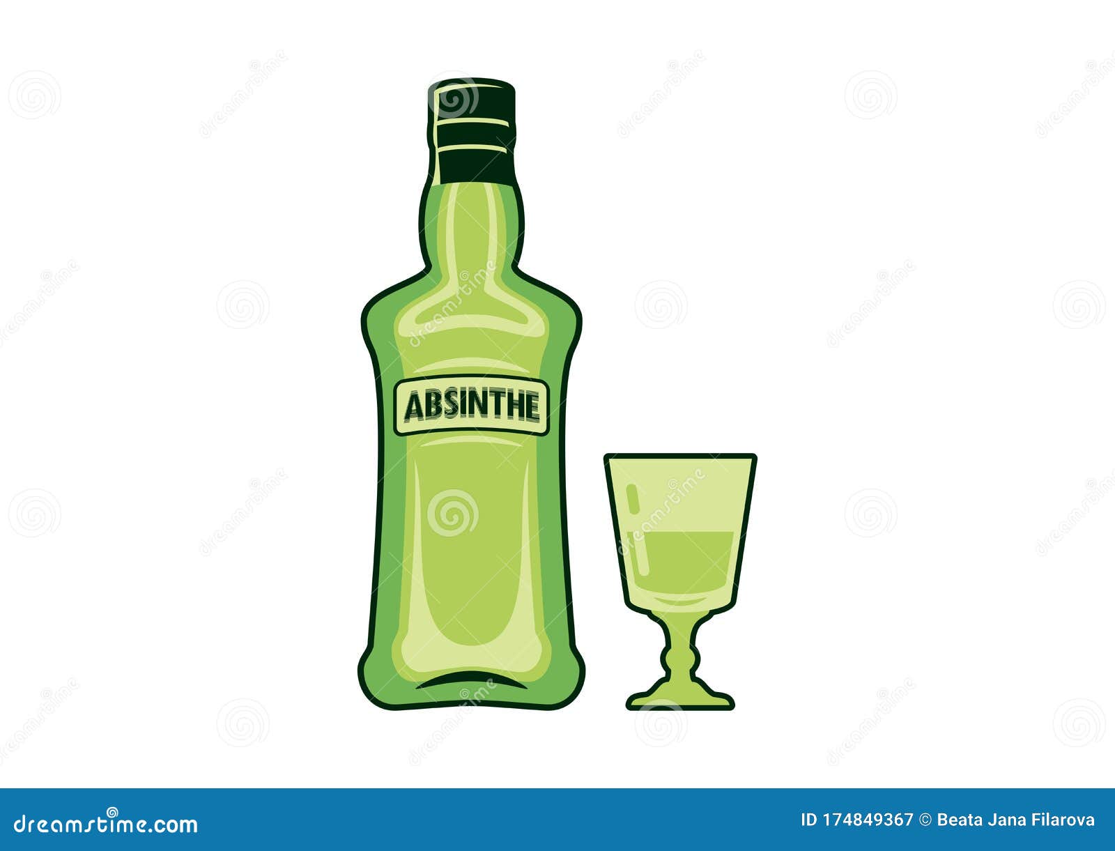 Absinthe Vector Icon On White Background. Flat Vector Absinthe Icon ...