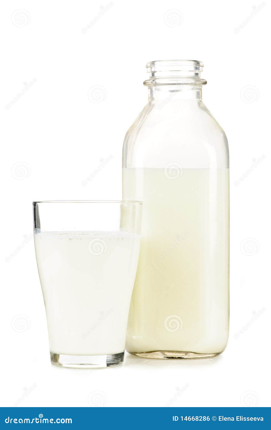 Bottle and Glass of White Milk Stock Photo - Image of refreshing ...
