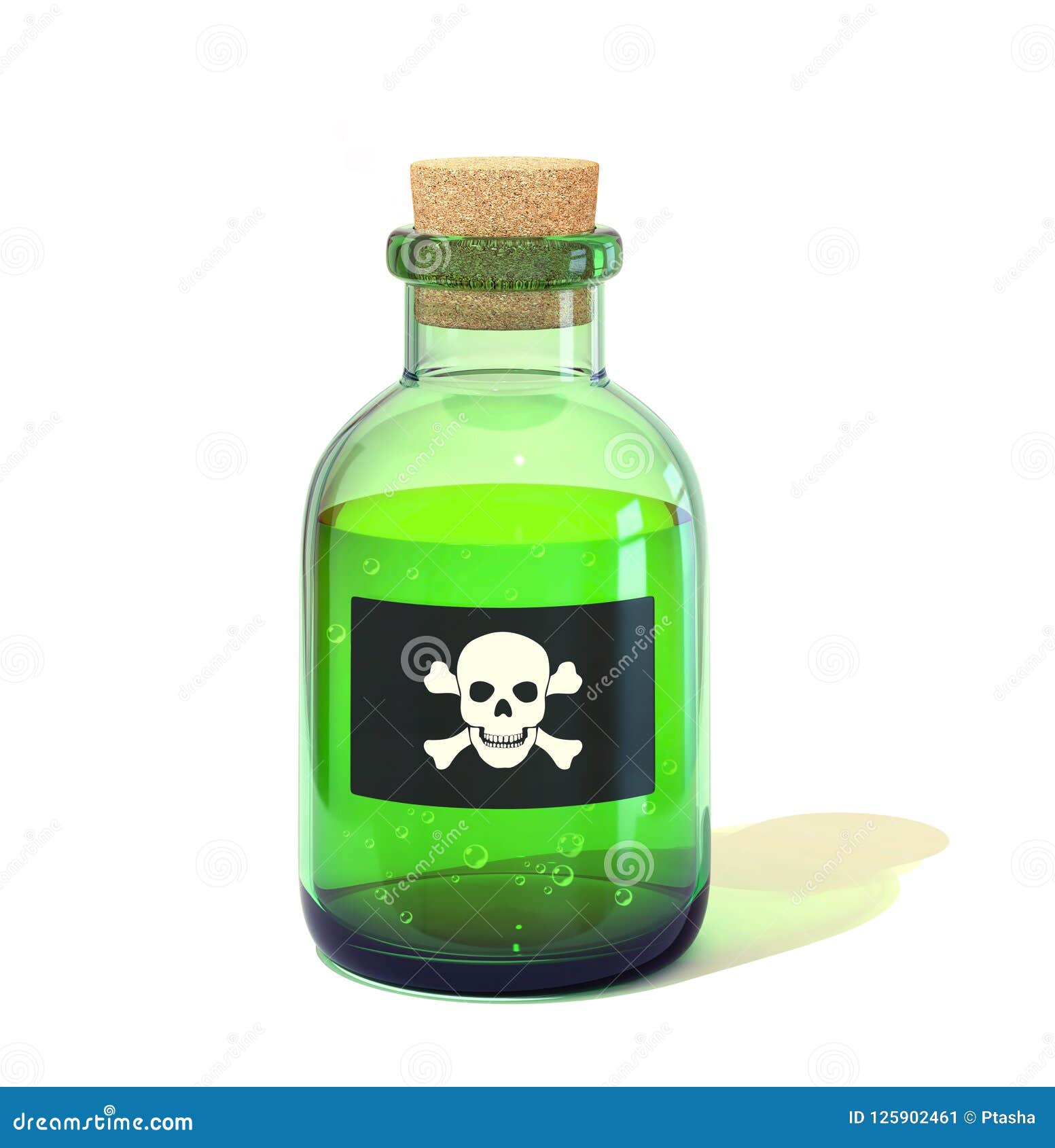 Bottle with Green Liquid and the Poison Sign Label Stock Illustration ...