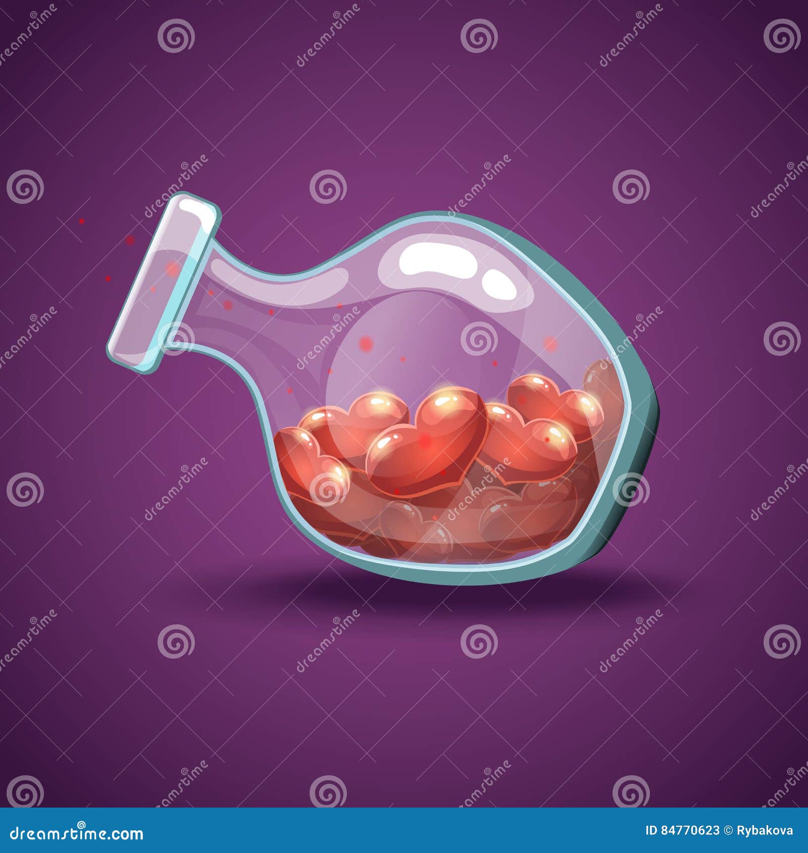 Bottle with Heart. Magic Elixir. Stock Illustration - Illustration of ...