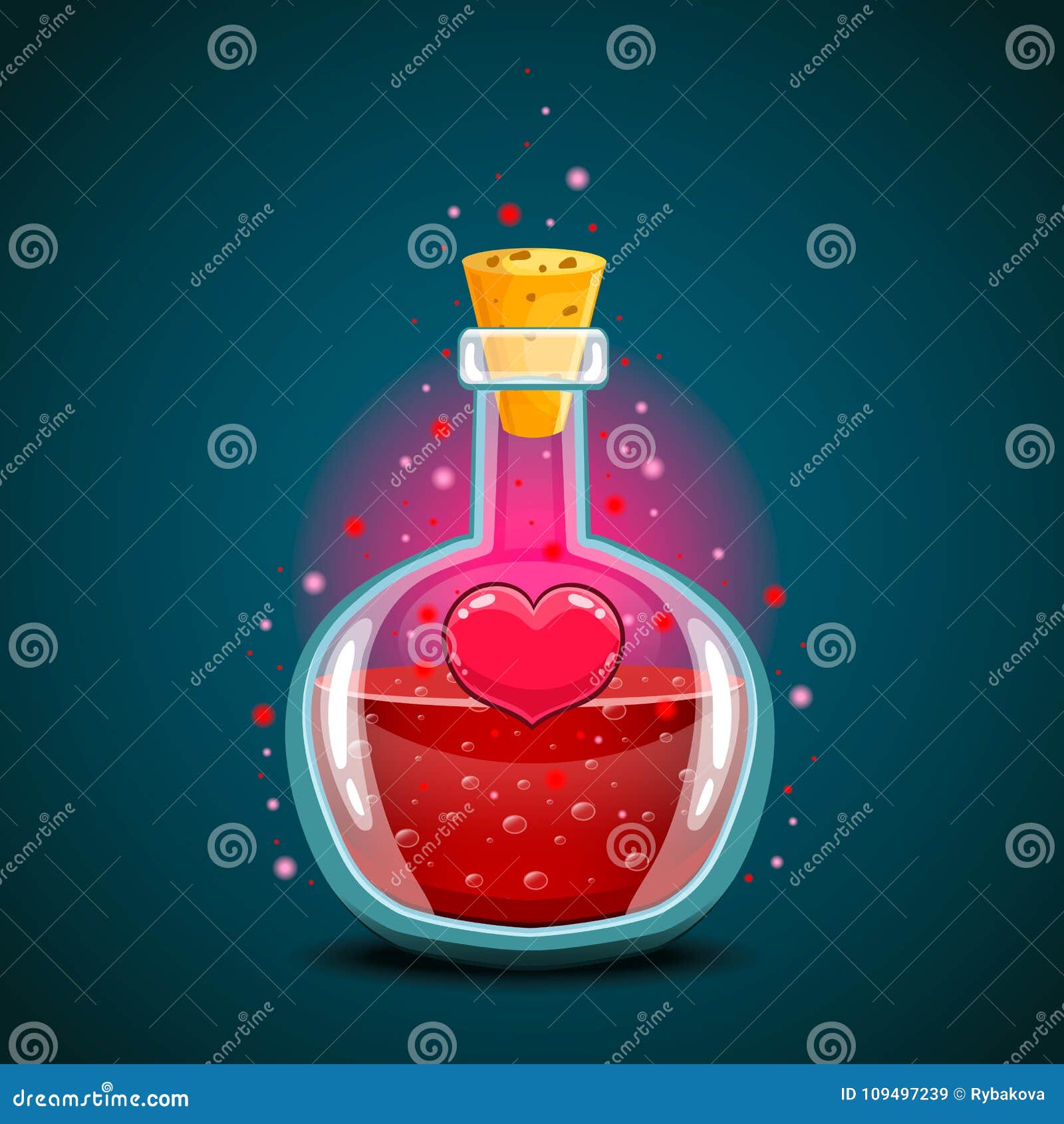 Bottle with Heart, Magic Elixir Stock Vector - Illustration of ...