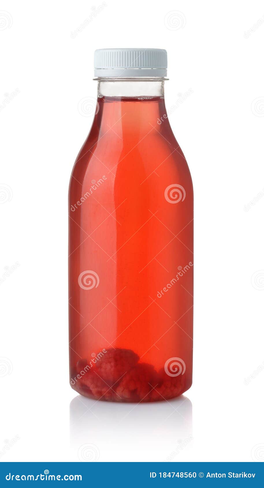 Bottle of Homemade Raspberry Drink Stock Photo - Image of healthy ...