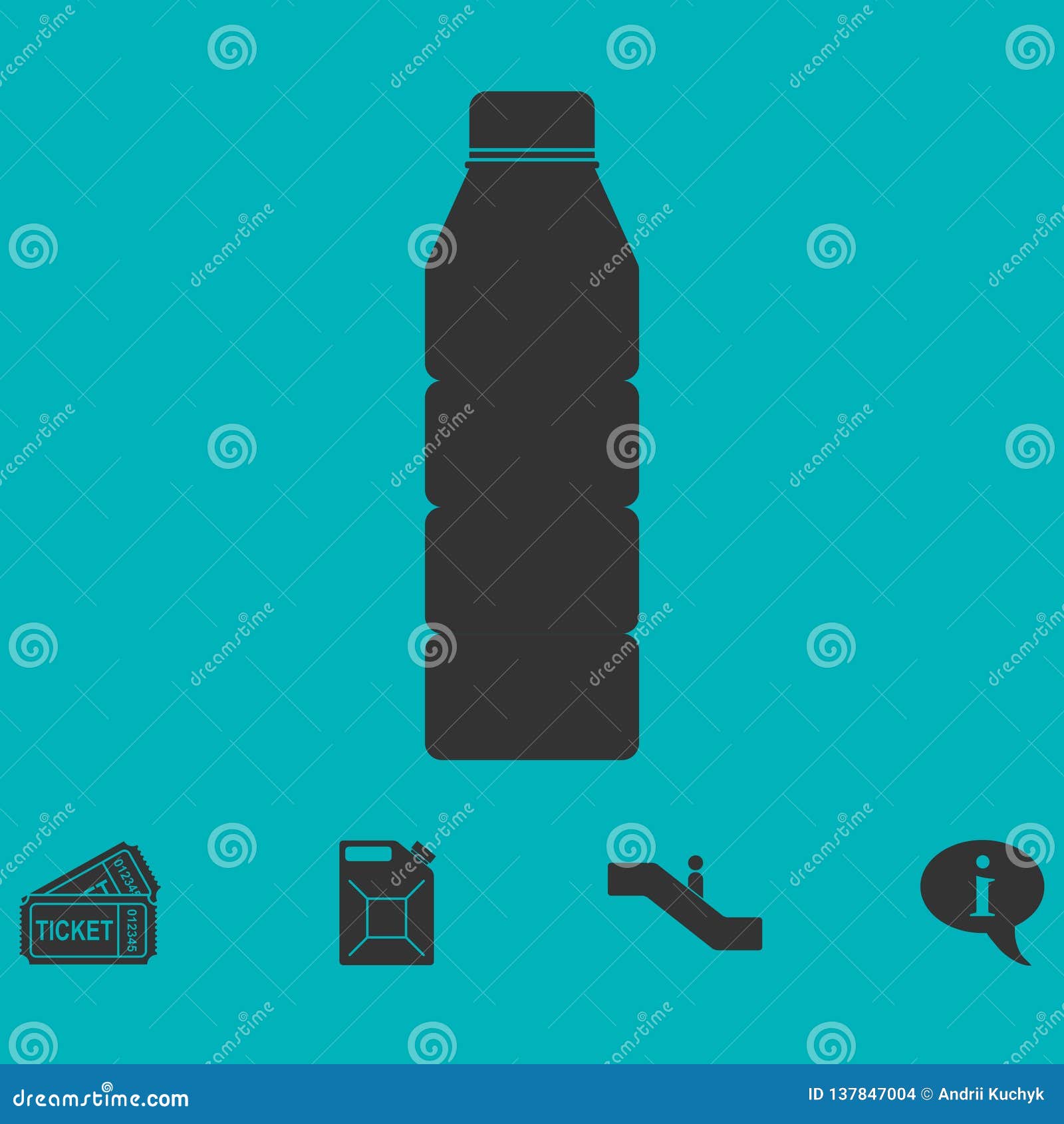 Bottle icon flat stock vector. Illustration of plastic - 137847004