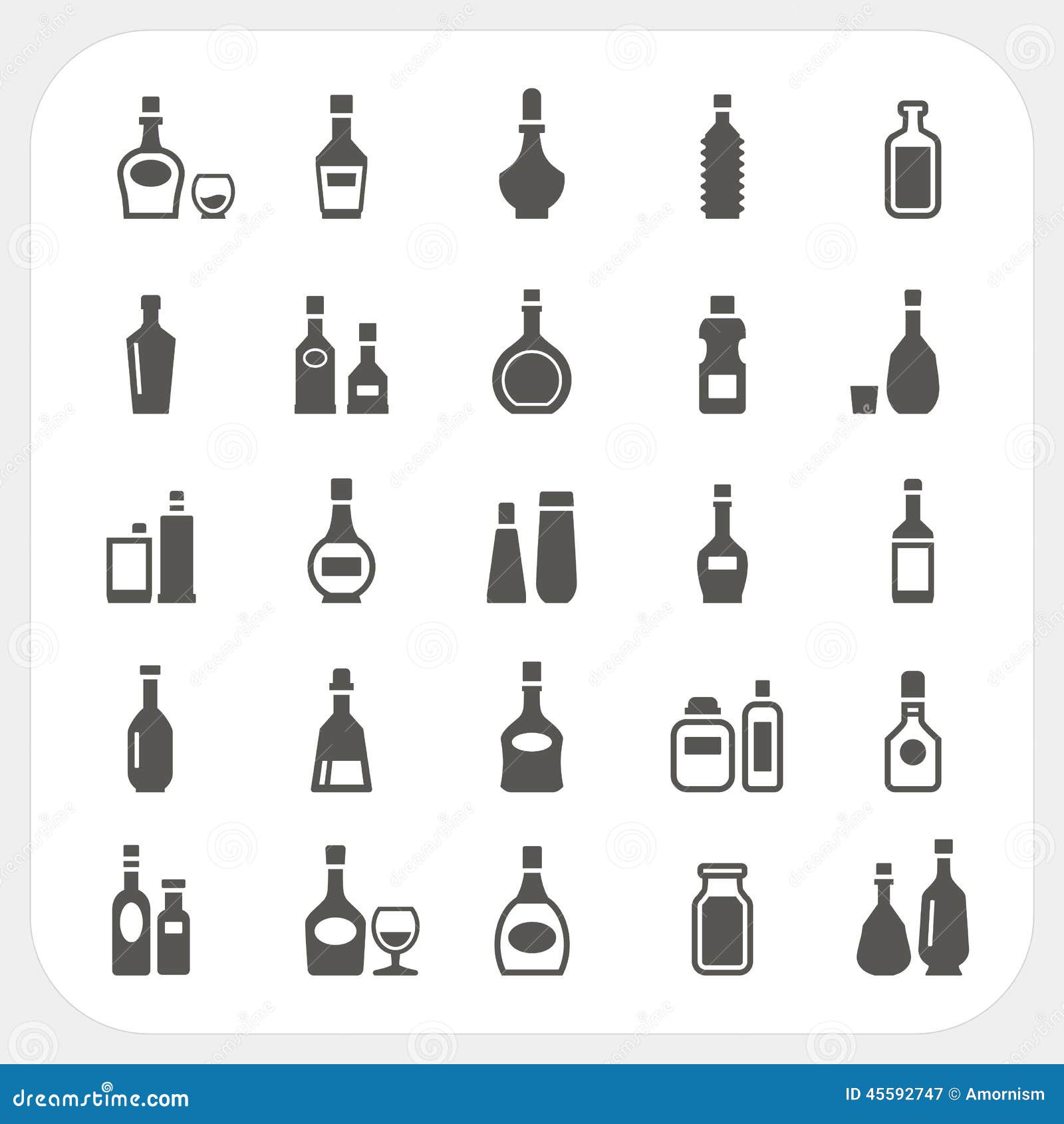 Bottle icons set stock vector. Illustration of bordeaux - 45592747