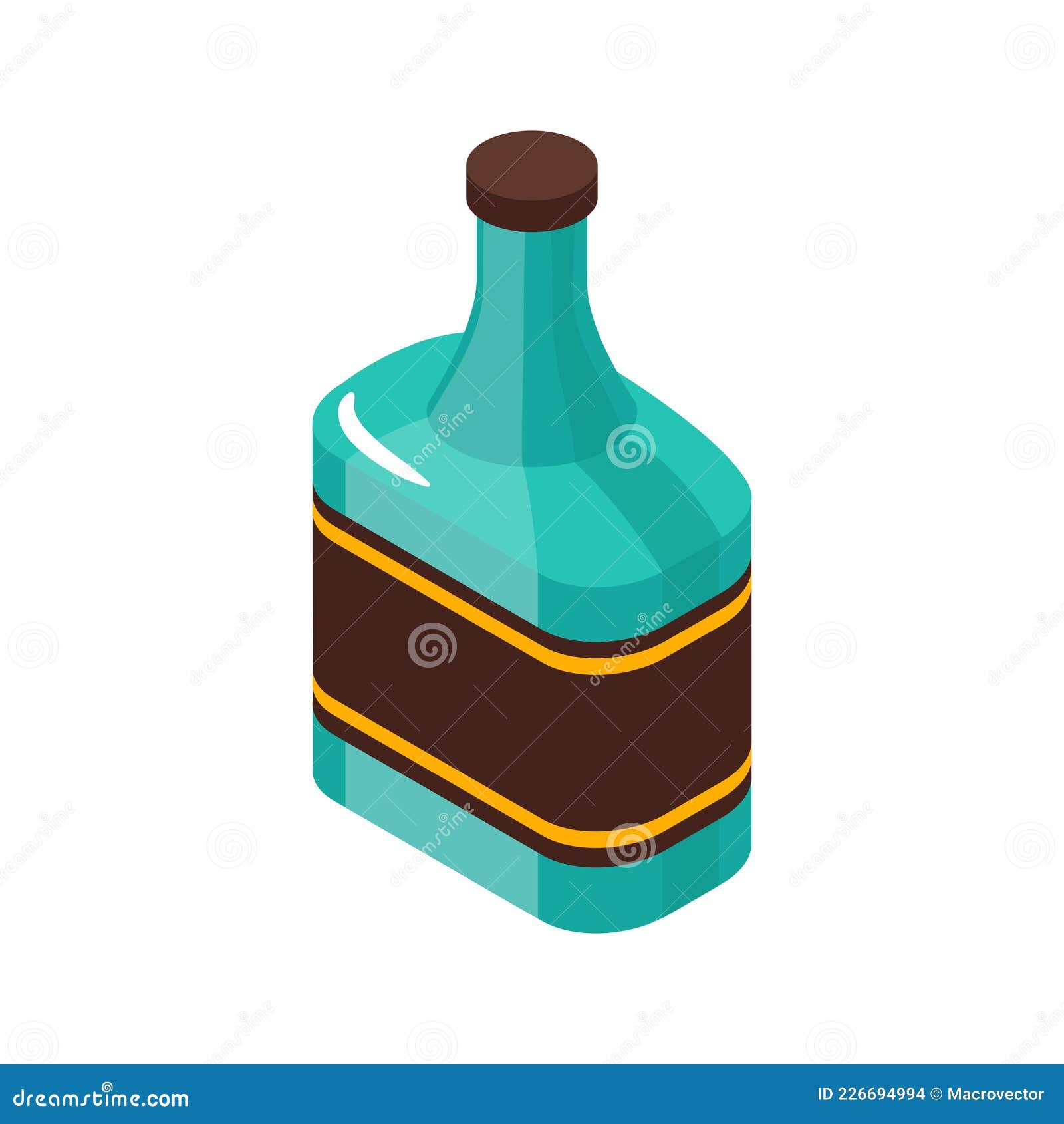 Bottle Isometric Icon stock vector. Illustration of liquid - 226694994