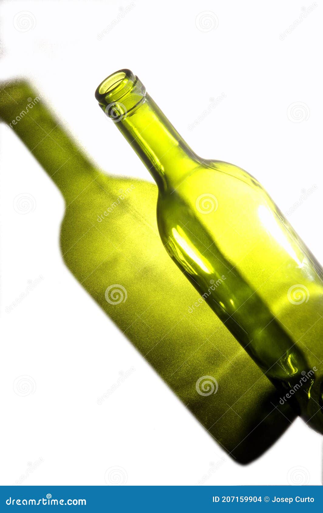 Bottle with Its Shadow with White Stock Photo - Image of reflection ...