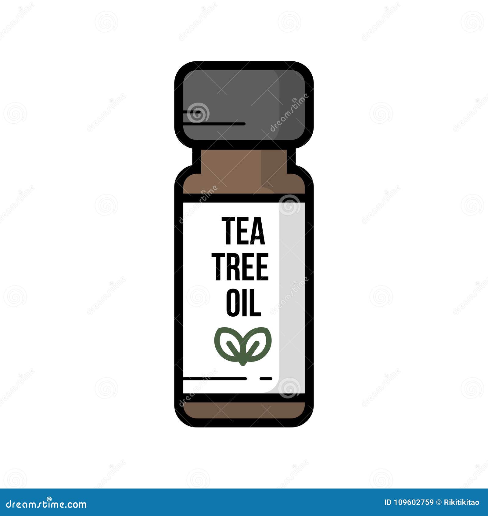 A Bottle Jar of Tea Tree Oil Vector Stock Vector - Illustration of ...