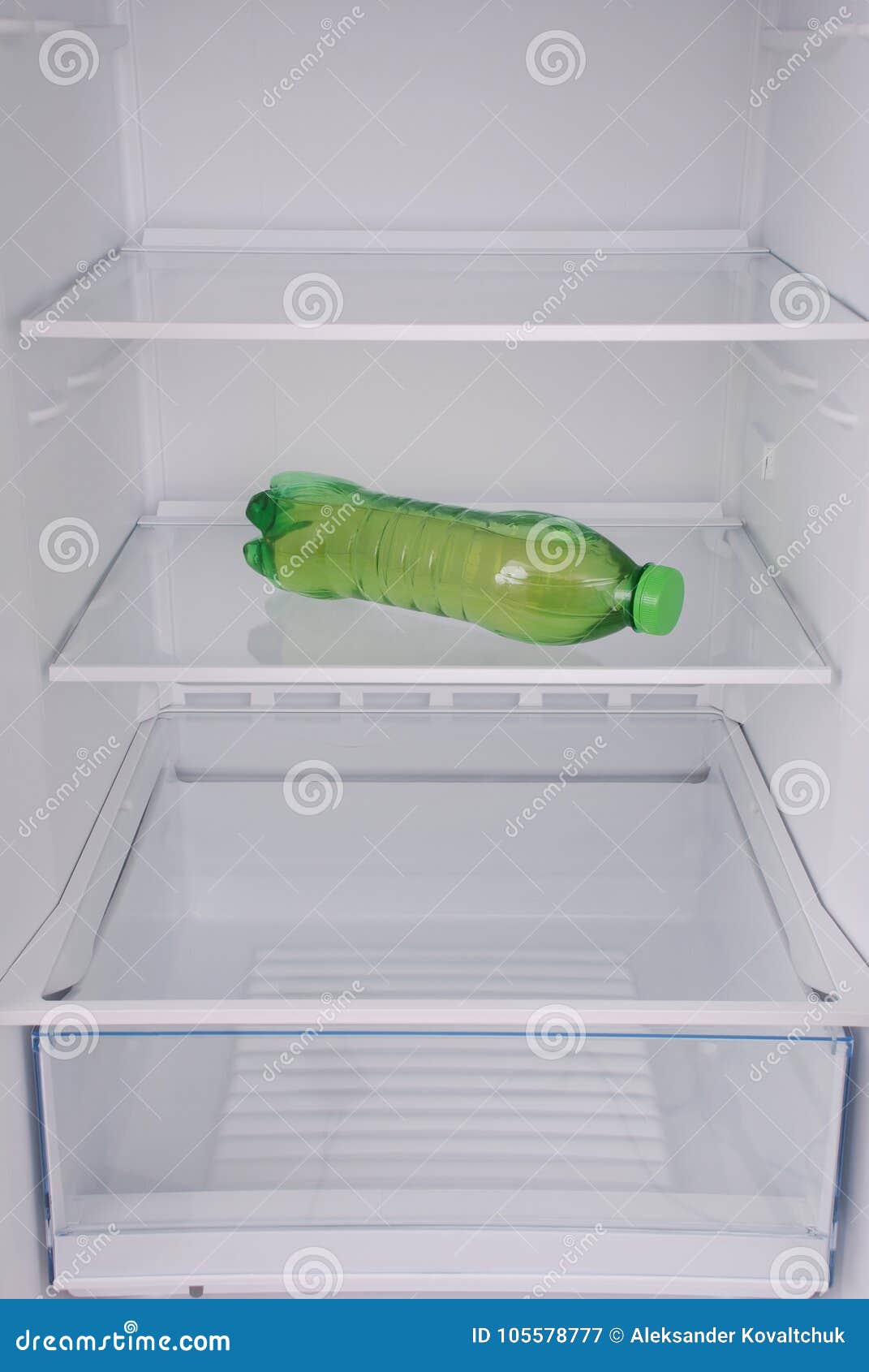 Bottle of Juice Inside in Empty Clean Refrigerator Stock Image - Image ...