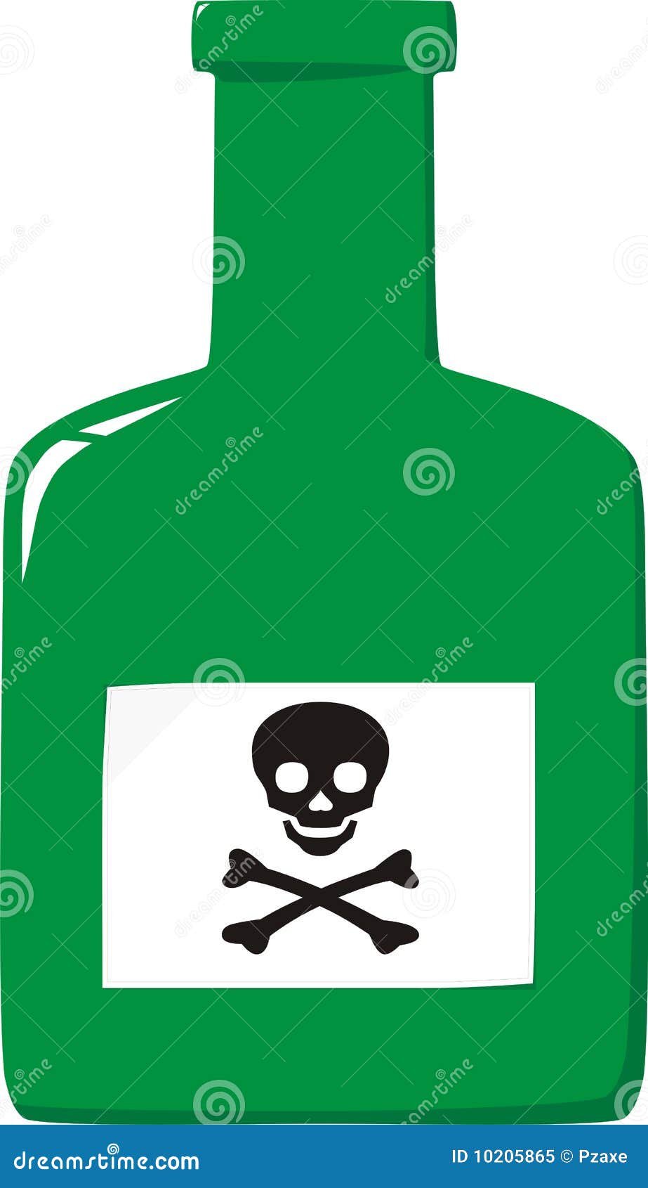 Bottle with Label a Skull and Crossbones Stock Vector - Illustration of ...