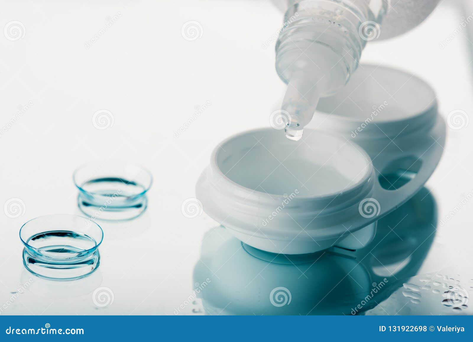 Bottle with Lens Solution and Case Stock Photo - Image of container ...