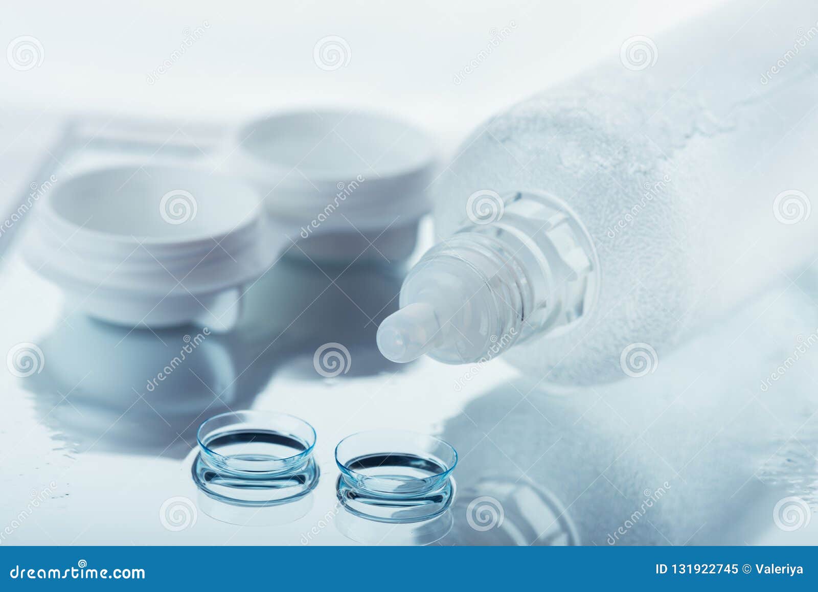 Bottle with Lens Solution and Case Stock Image - Image of glasses ...