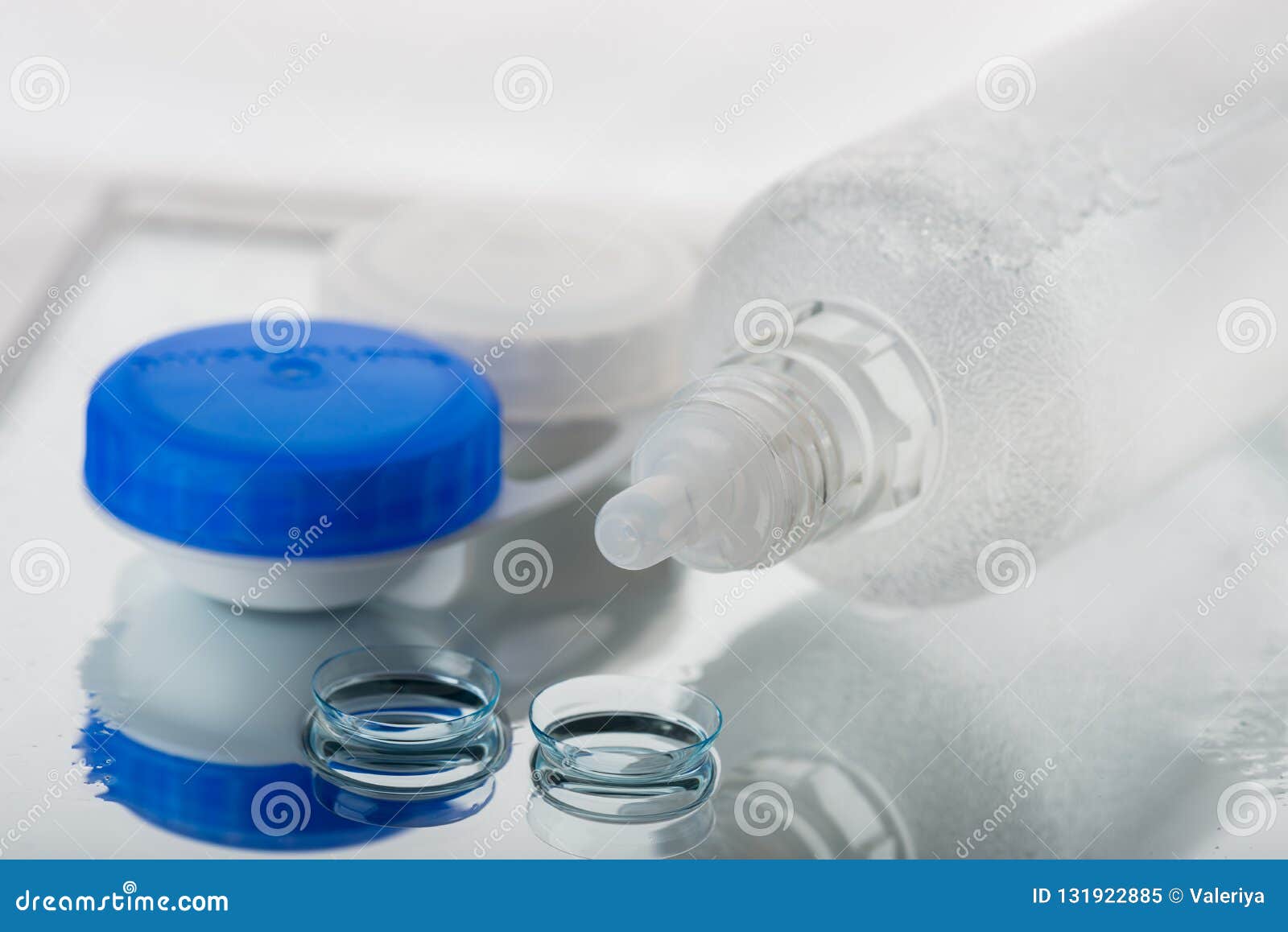 Bottle with Lens Solution and Case Stock Image - Image of container ...