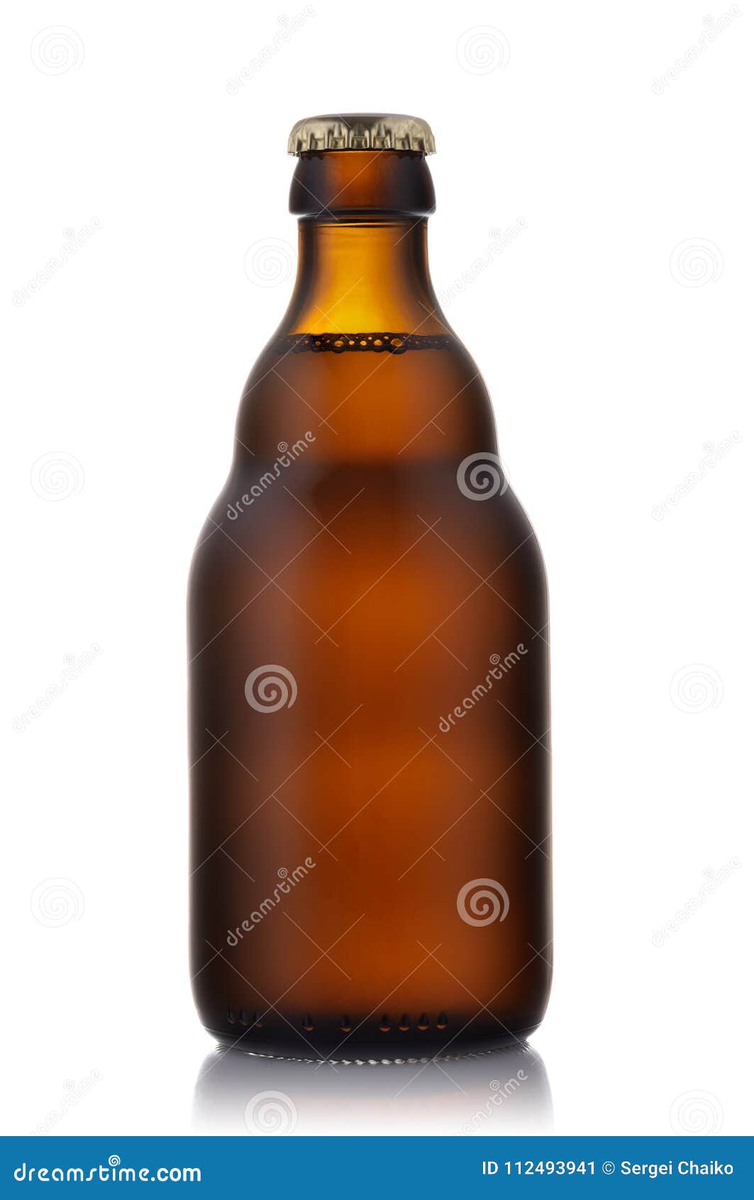 Bottle of Light Beer Isolated on White Background Stock Image - Image ...