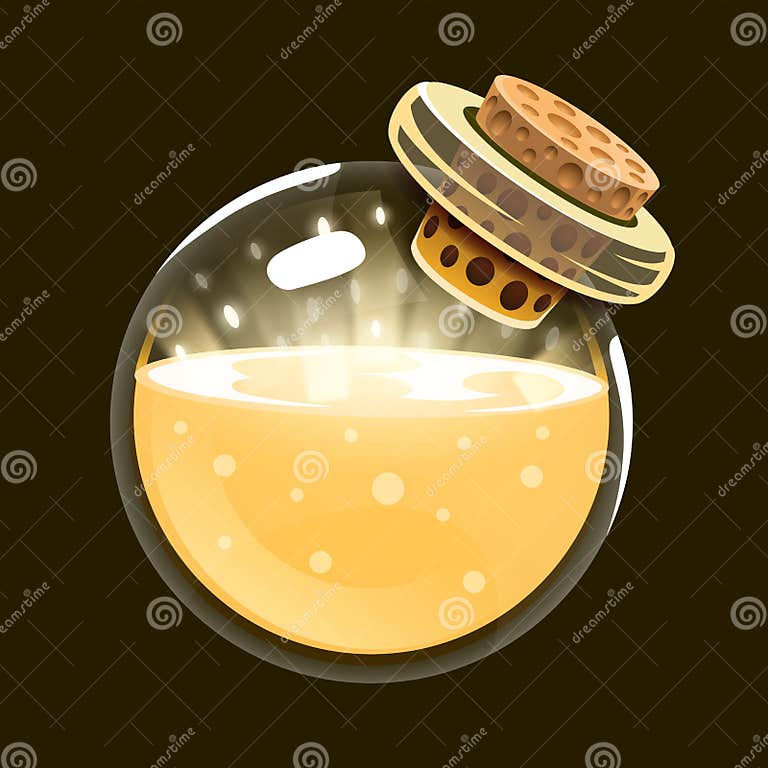 Bottle of Light. Game Icon of Magic Elixir. Interface for Rpg or Match3 ...