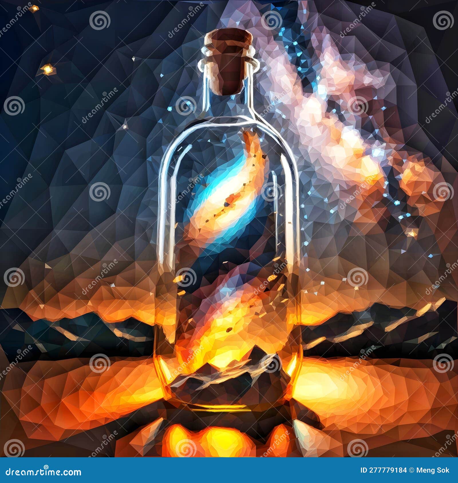 A Bottle of Liquid with a Blue Snake Inside Stock Illustration ...