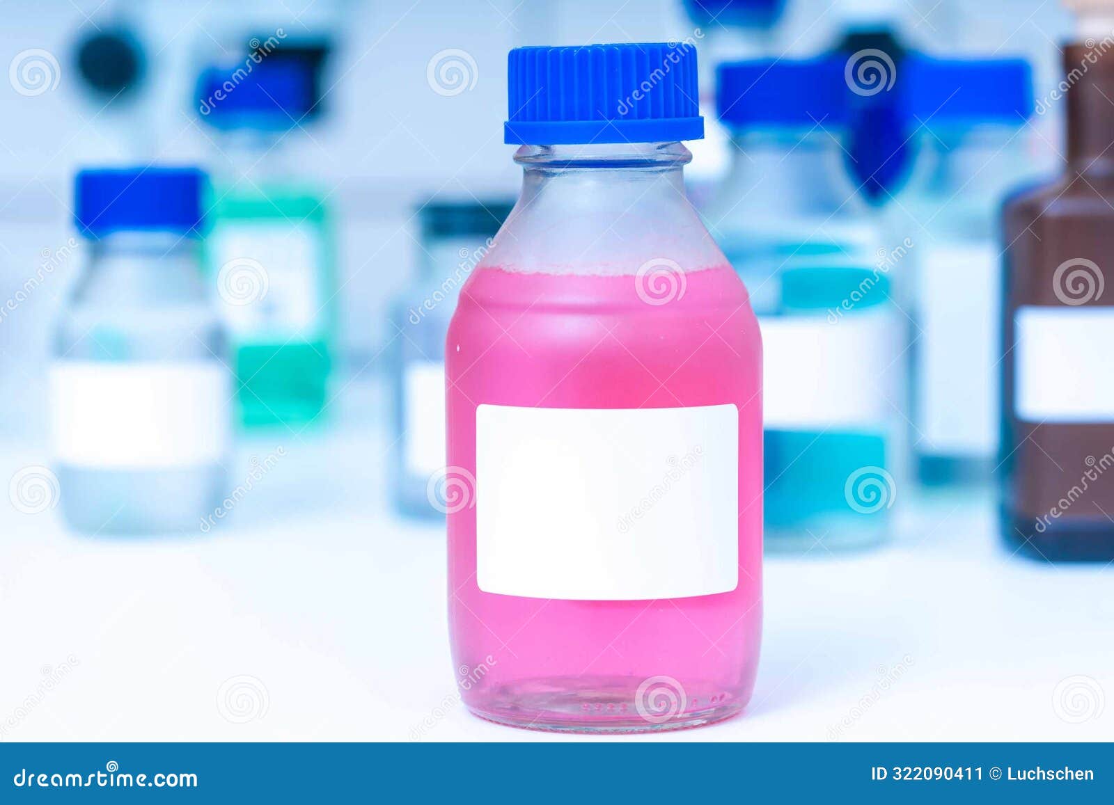 Bottle of Liquid in a Chemistry Laboratory Stock Image - Image of ...