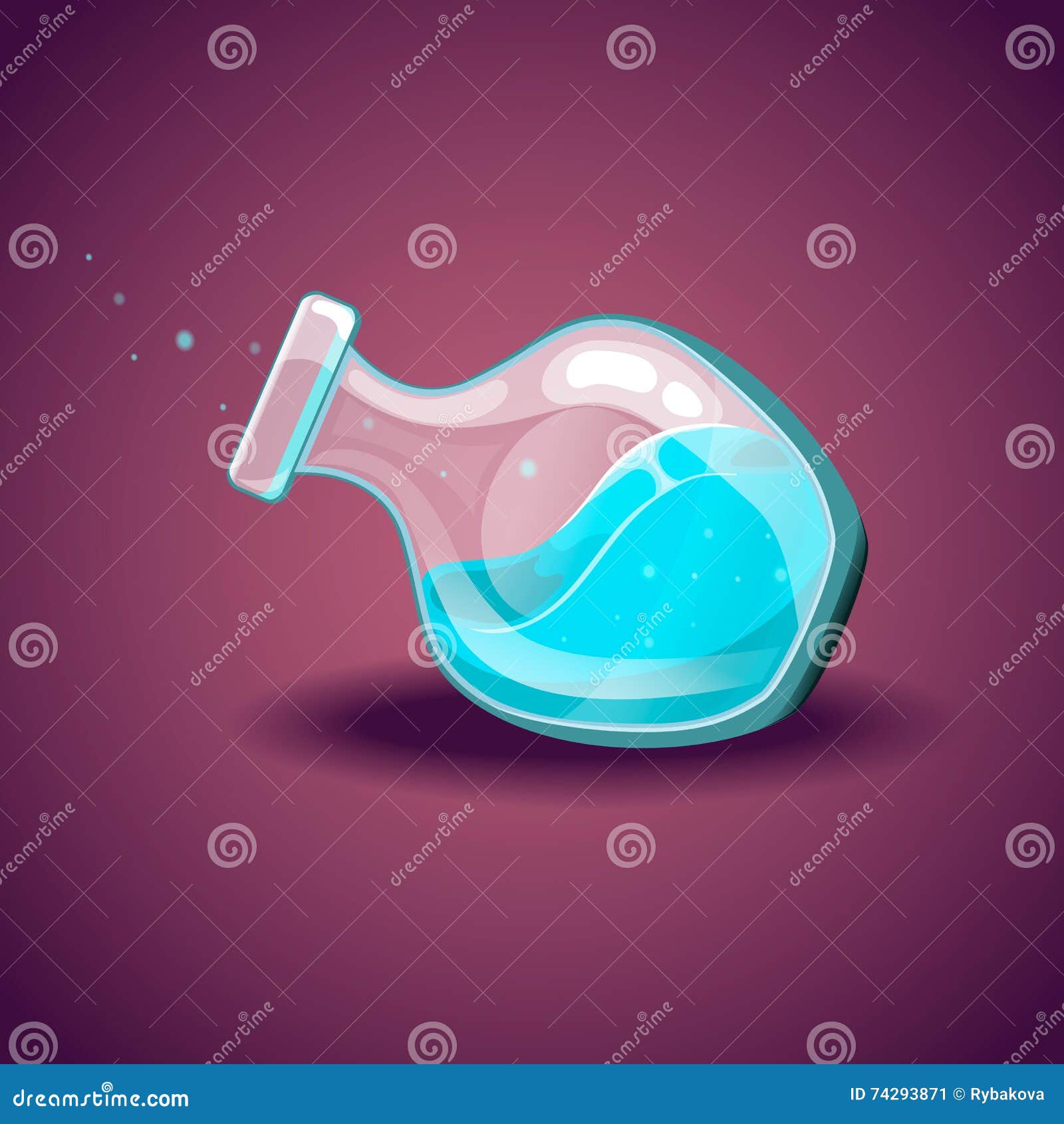 Bottle with Liquid. Magic Elixir Stock Illustration - Illustration of ...