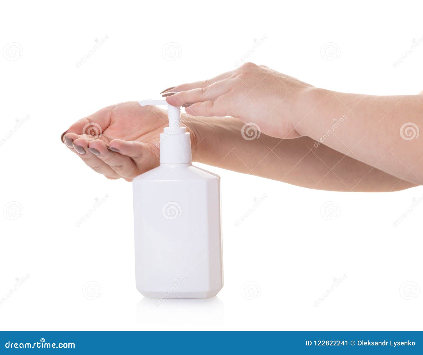 Bottle with Liquid Soap in Hand Stock Image - Image of isolated, lotion ...