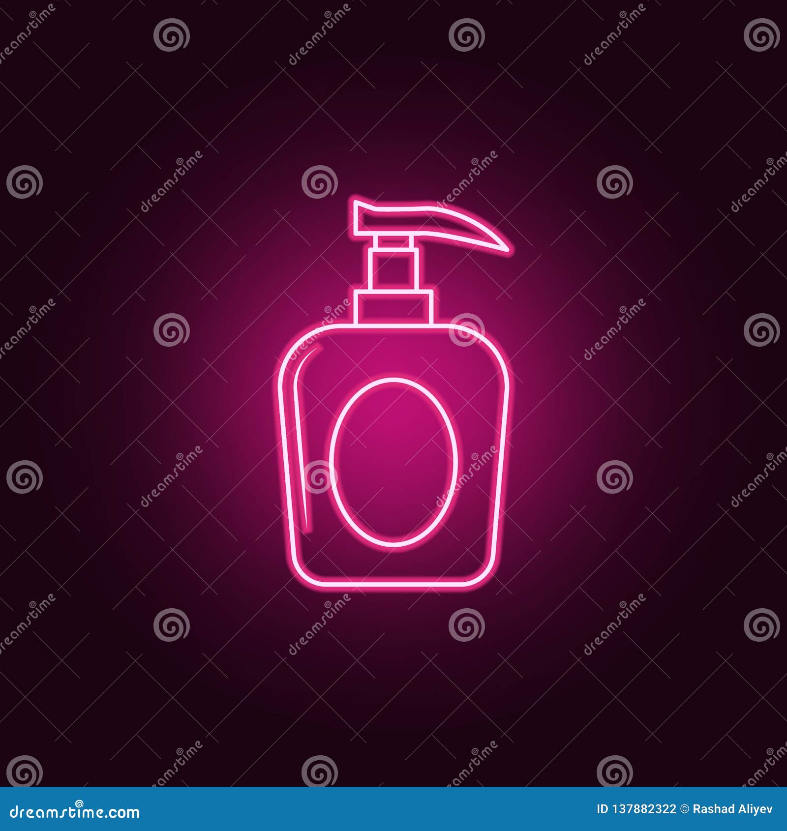 A Bottle of Liquid Soap Icon. Elements of Bottle in Neon Style Icons ...