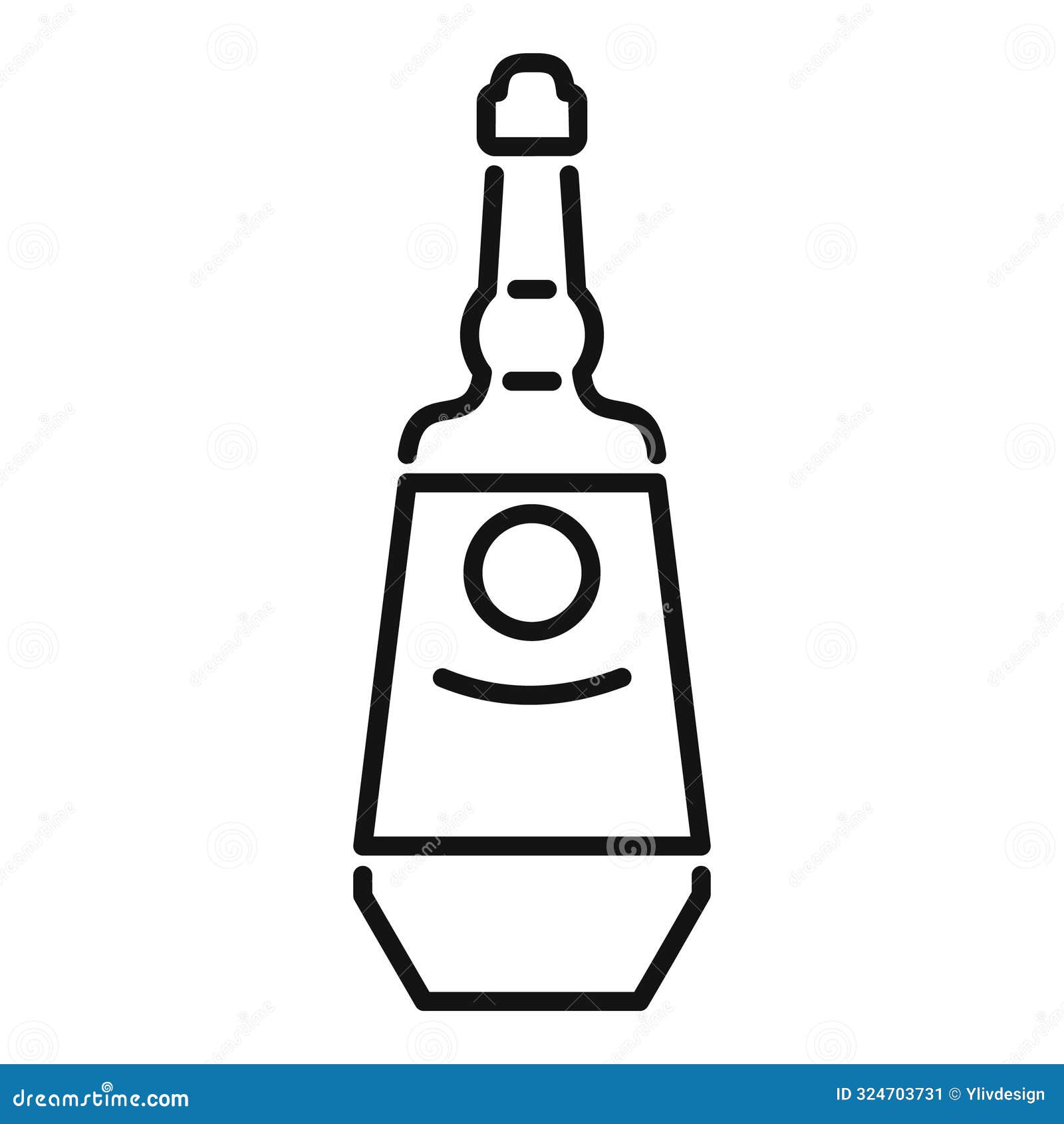Bottle of Liquor with Cap Having Unique Shape for Branding Stock ...