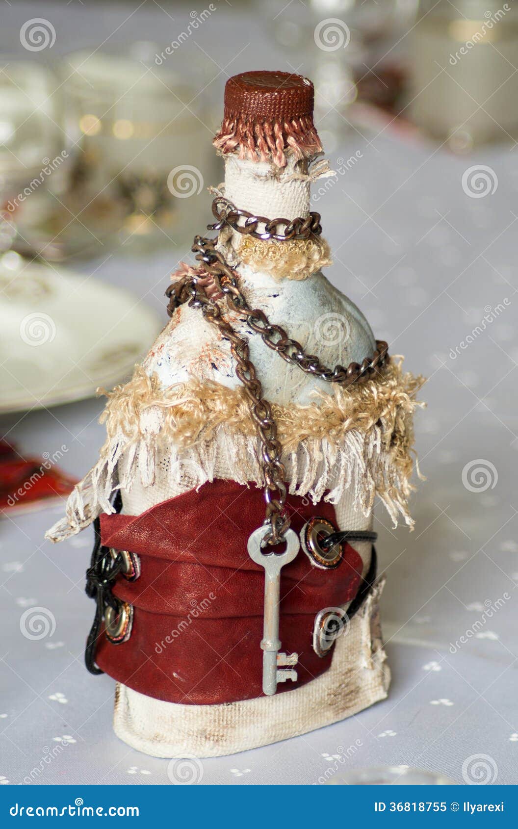 Bottle locked stock image. Image of chain, alcoholic - 36818755