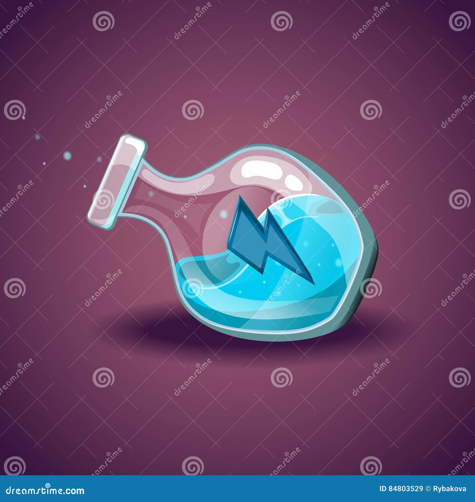 Bottle with Magic Elixir. Energy Potion Stock Vector - Illustration of ...