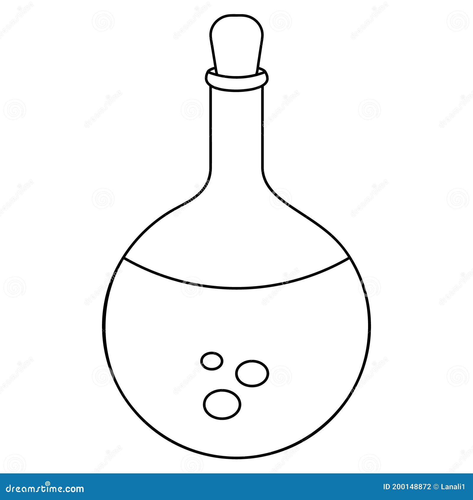 A Bottle With A Magic Elixir. Sketch. Vector Illustration. Coloring ...