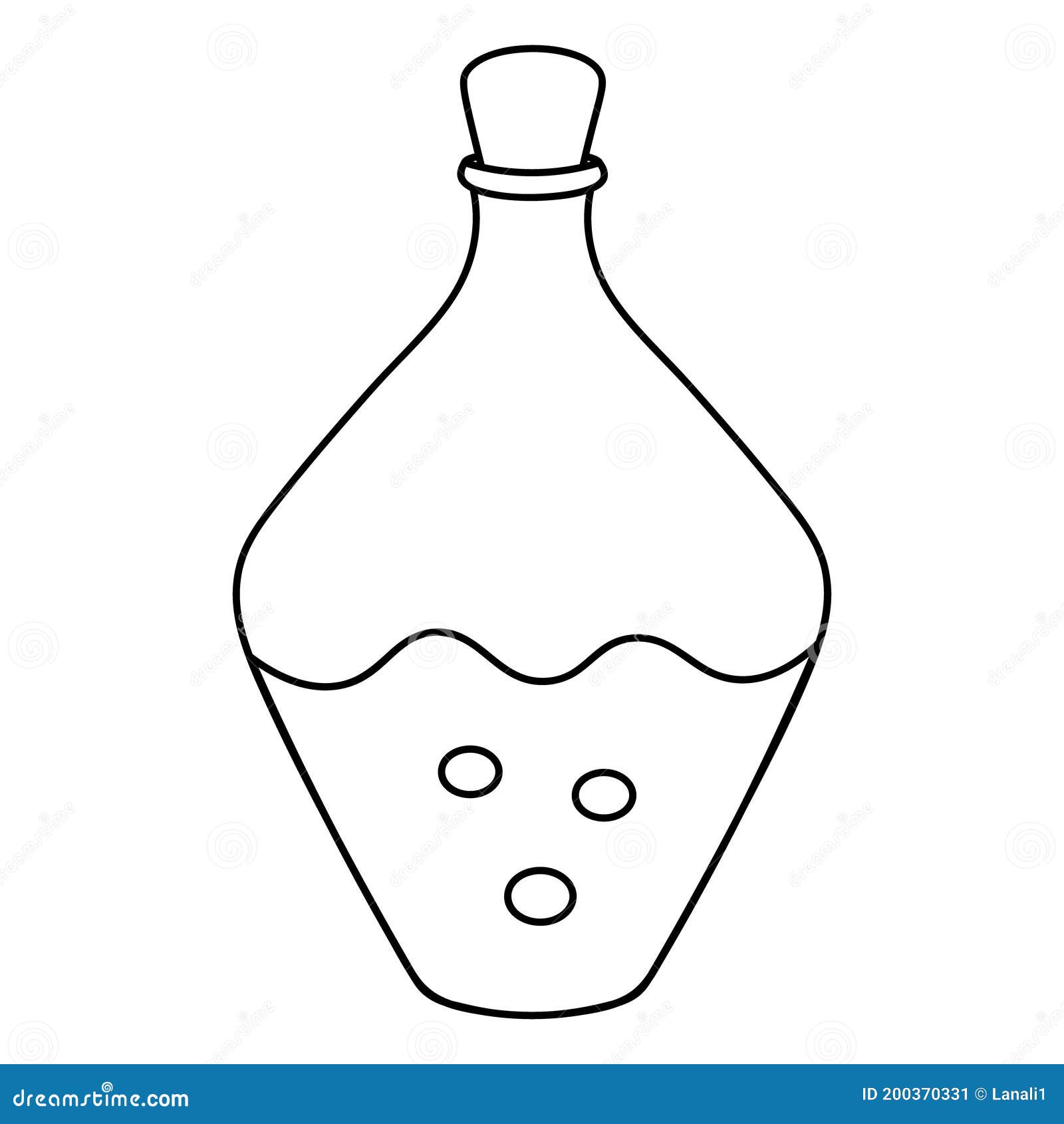 A Bottle with a Magic Elixir. Sketch. Vector Illustration. Coloring ...