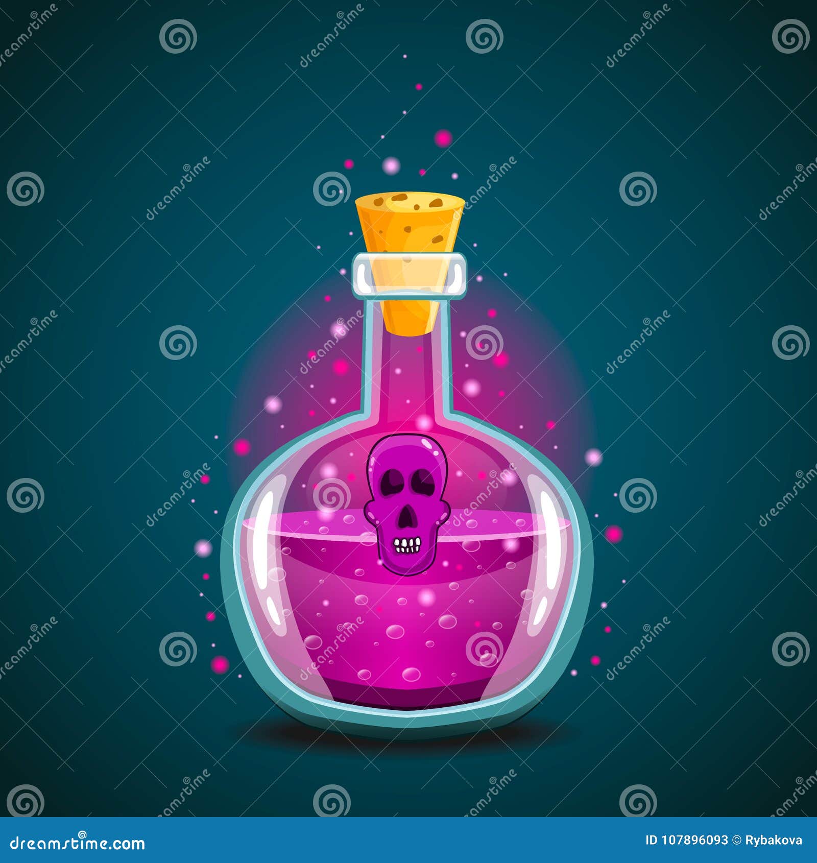Bottle of Magic Elixir with Skull-2 Stock Vector - Illustration of ...