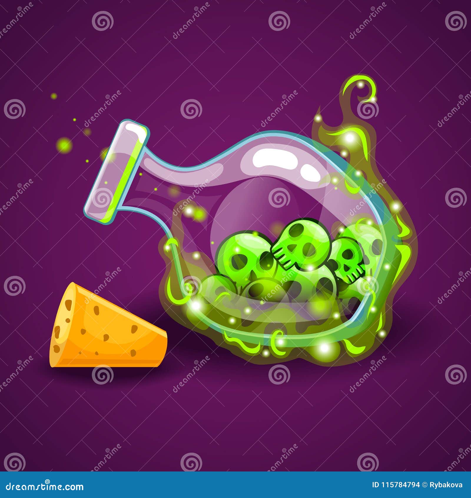 Bottle of Magic Elixir with Skull-2 Stock Vector - Illustration of ...