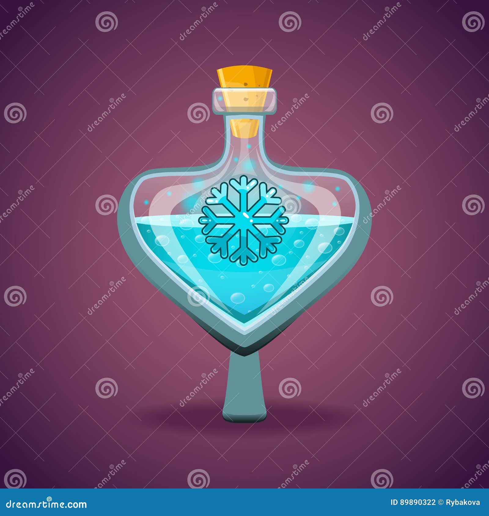 Bottle of Magic Elixir with Snowflake Stock Vector - Illustration of ...