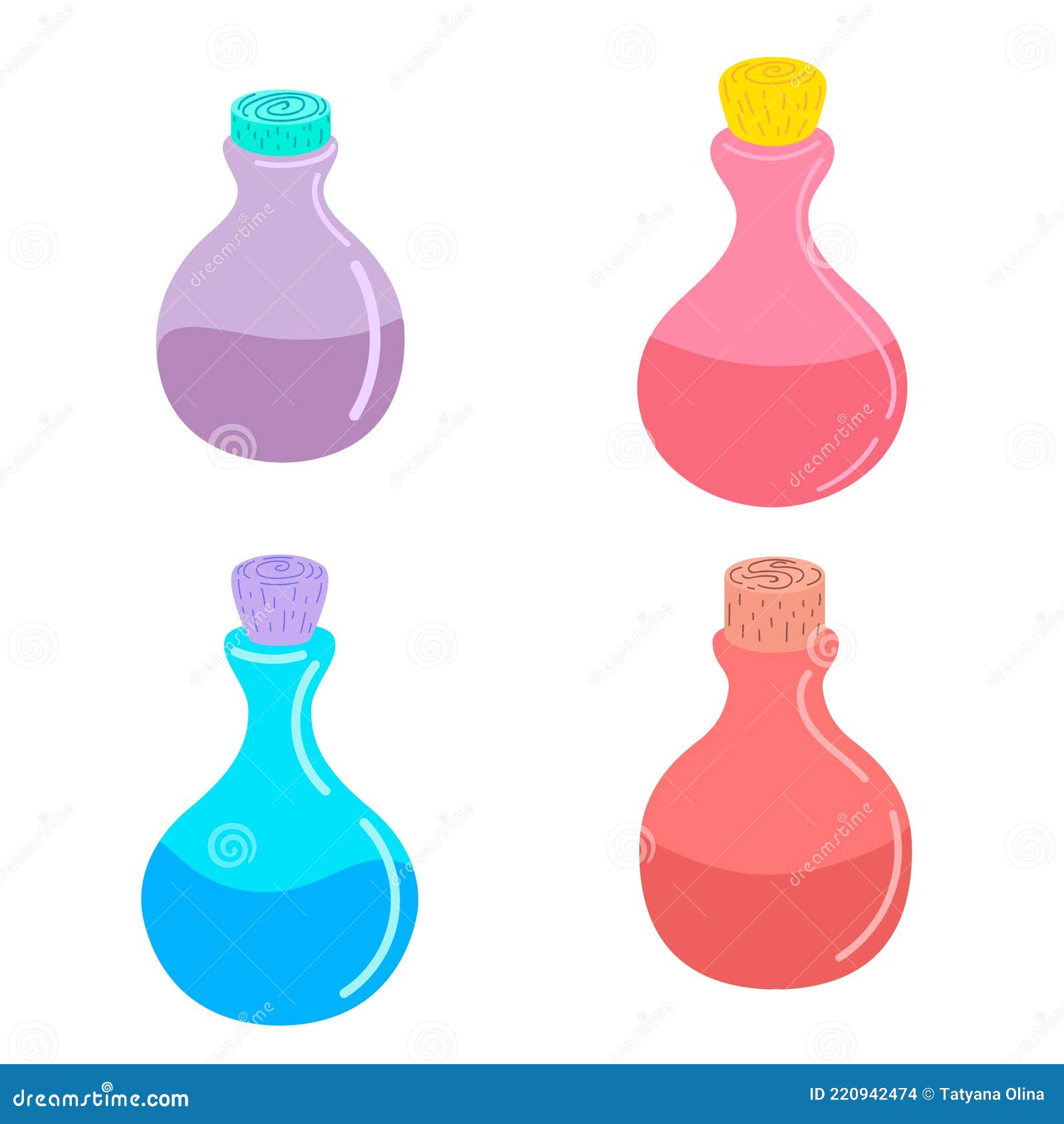 A Bottle Of Magic Potion. Silhouette. Vector Illustration. Isolated ...