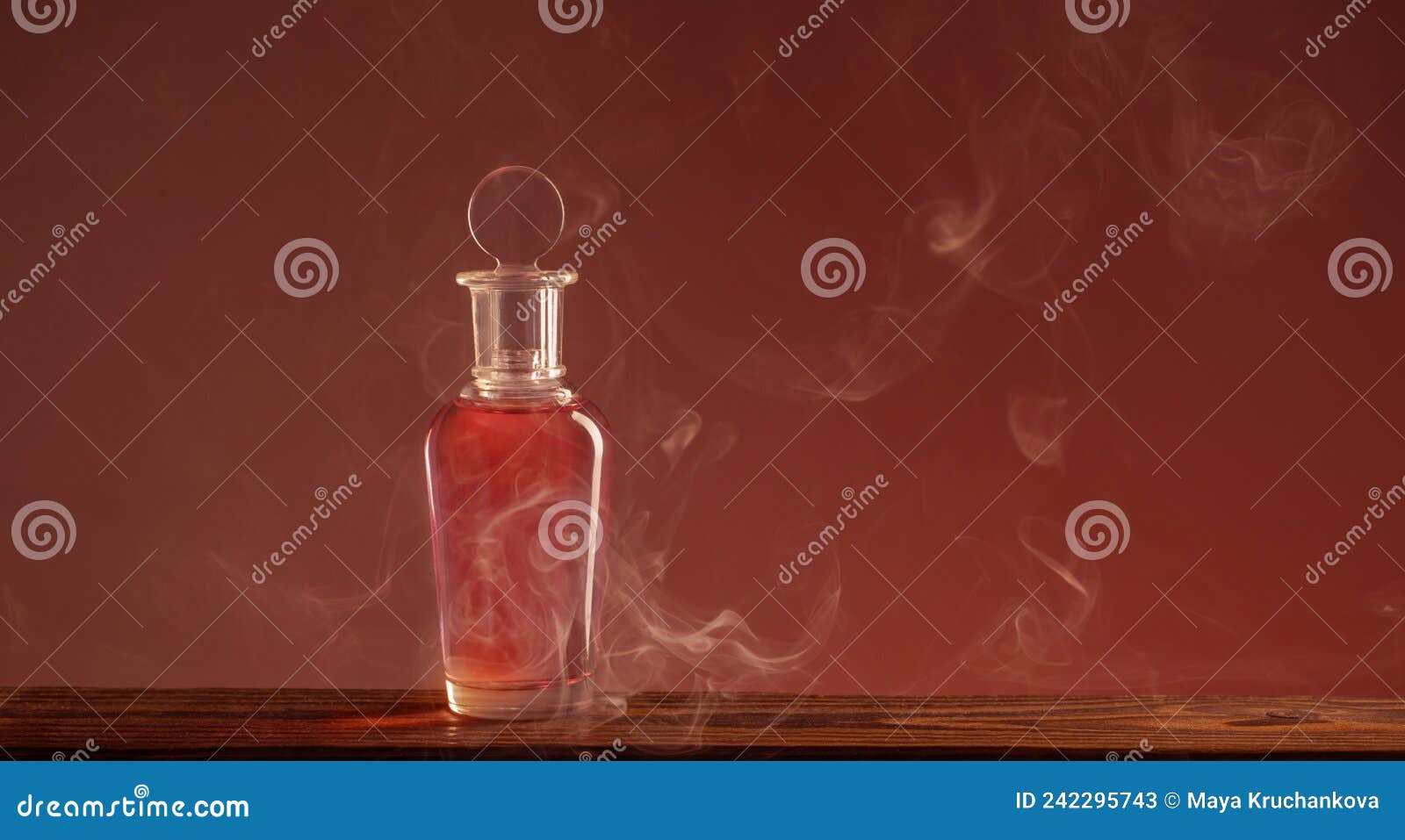 Bottle with Magic Potion in Smoke Stock Image - Image of essence ...