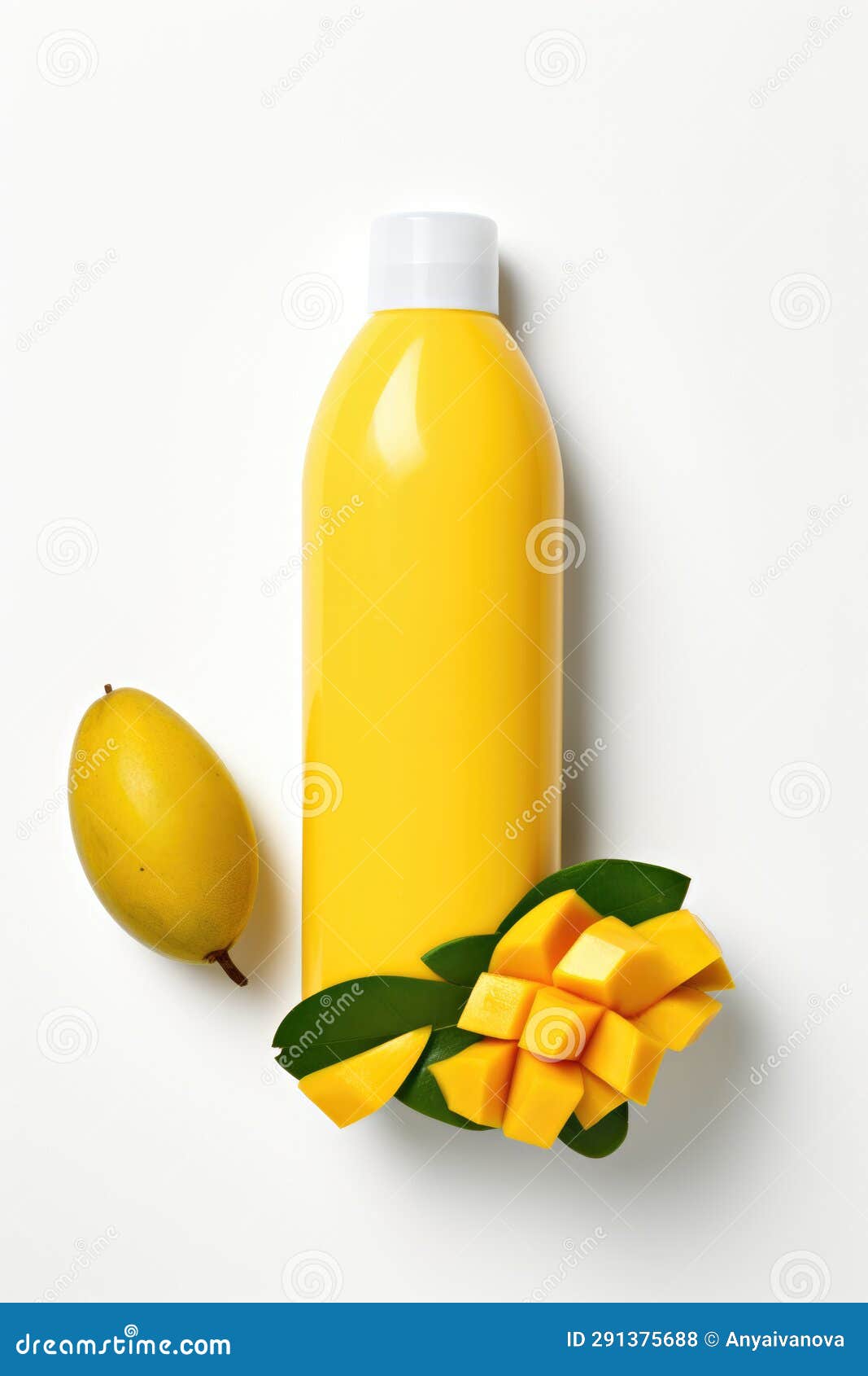 A Bottle of Mango Juice Next To a Mango. Stock Illustration ...