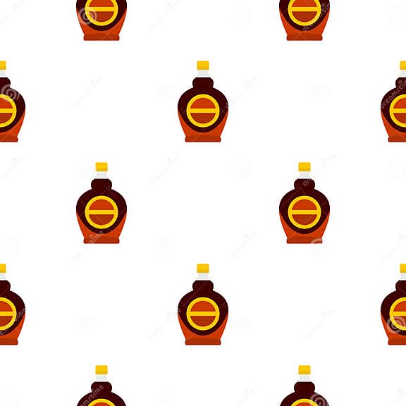 Bottle of Maple Syrup Pattern Seamless Stock Vector - Illustration of ...