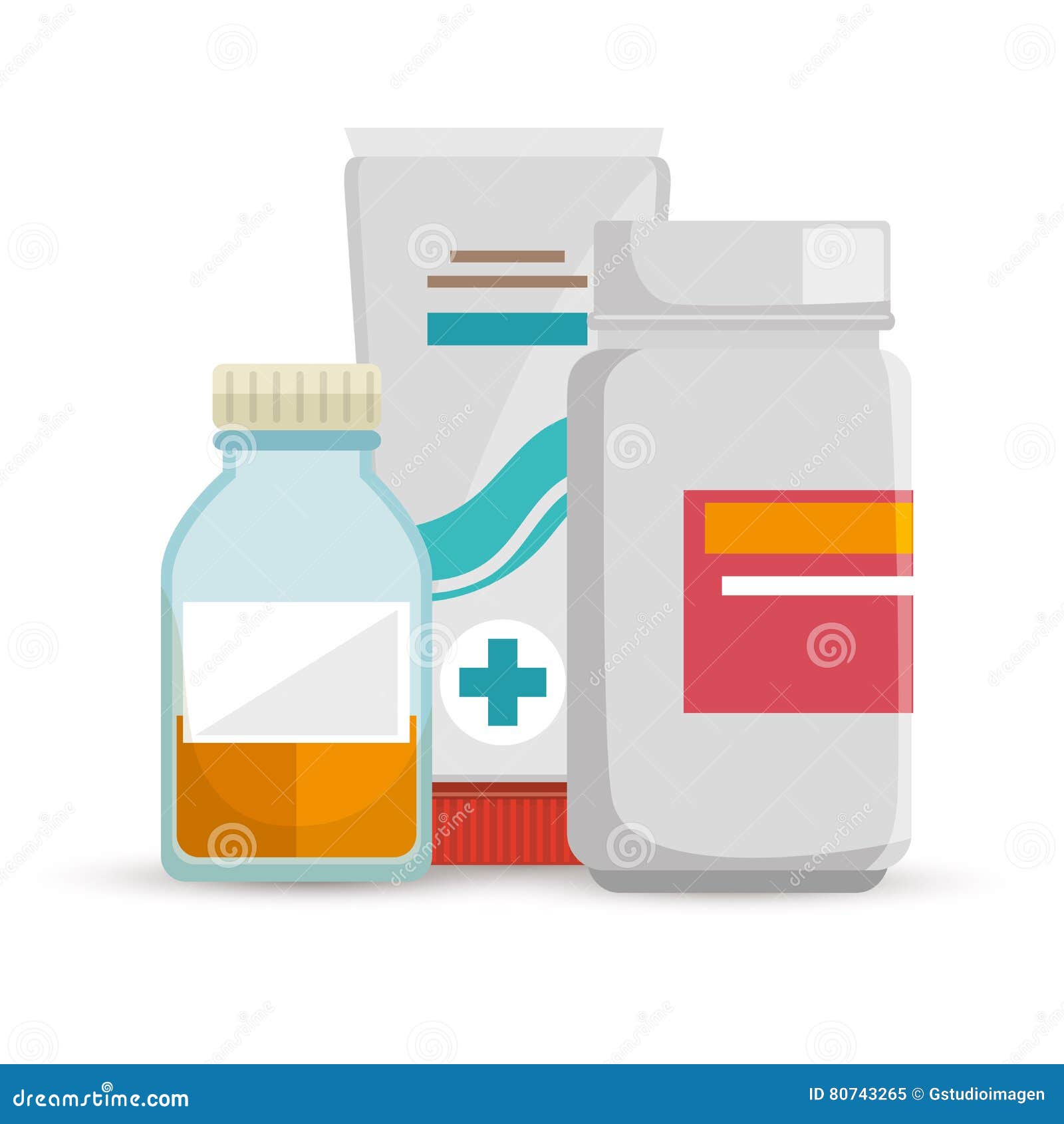 Bottle Medicine Container Cream Care Icons Stock Vector - Illustration ...
