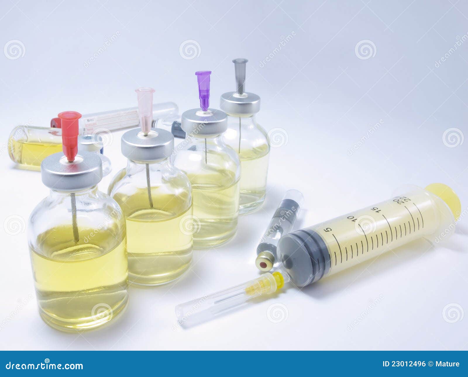 Bottle of Medicine and a Large Syringe Stock Photo - Image of apparatus ...